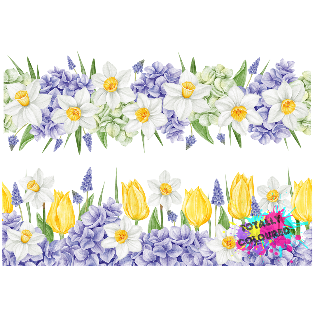 Daffodil Borders sticky sheet | Totally Coloured