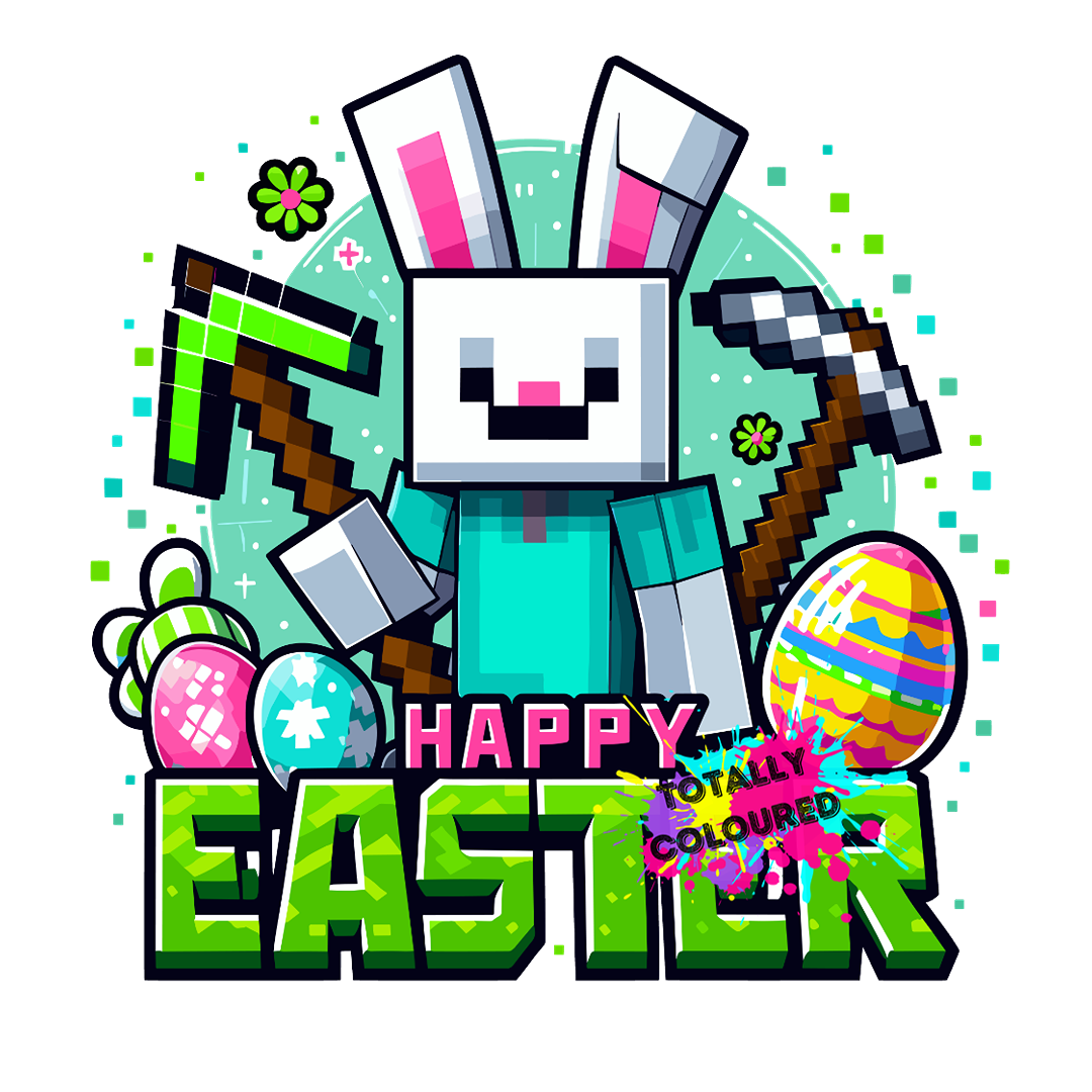 Minecraft easter bunny Easter bucket decals | Totally Coloured