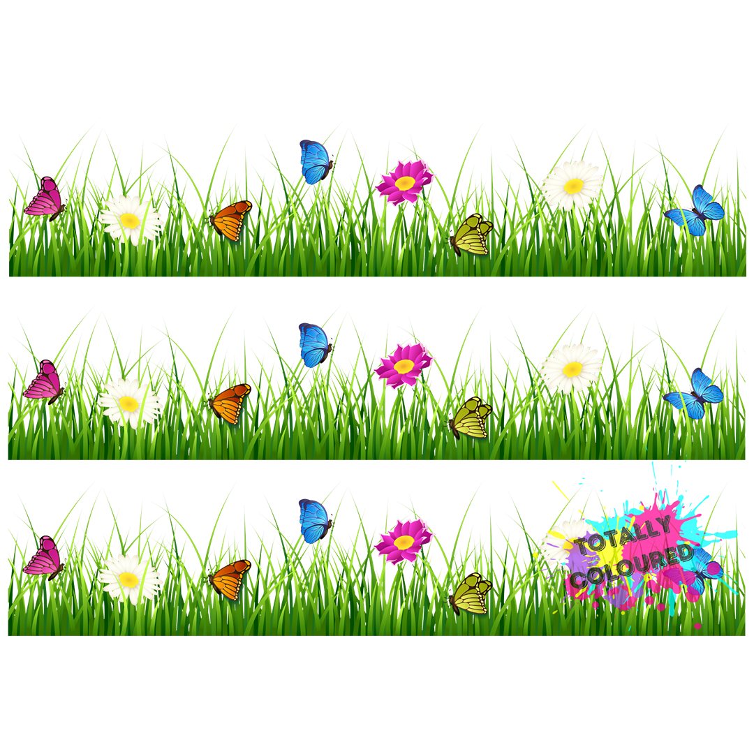 Spring Grass borders sticky sheet | Totally Coloured