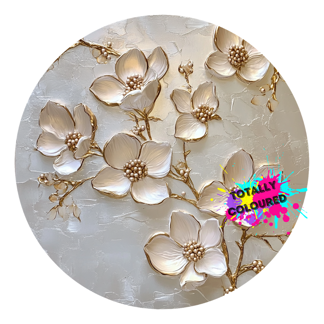 Painted florals 2 Clock face | Totally Coloured