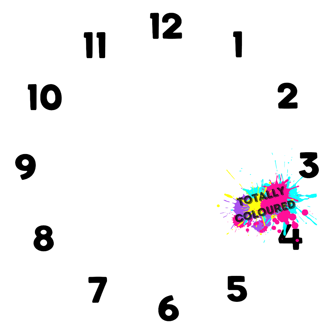 Clock face number overlay 3 | Totally Coloured