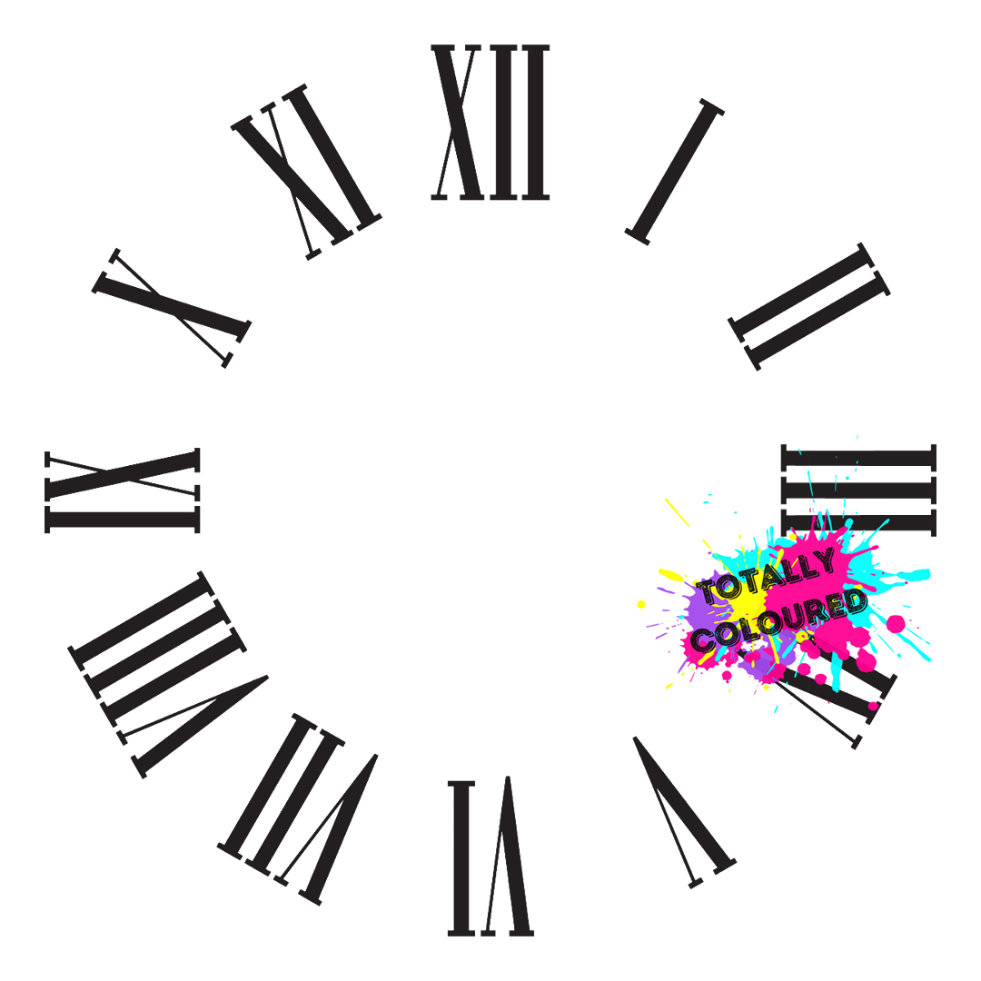 Clock face number overlay 4 | Totally Coloured