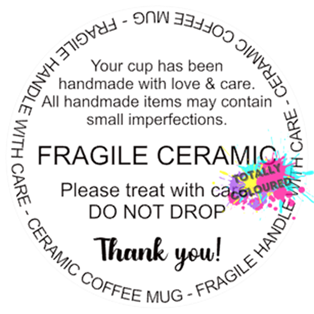 Ceramic Coffee Mug Care Label sheet | Totally Coloured