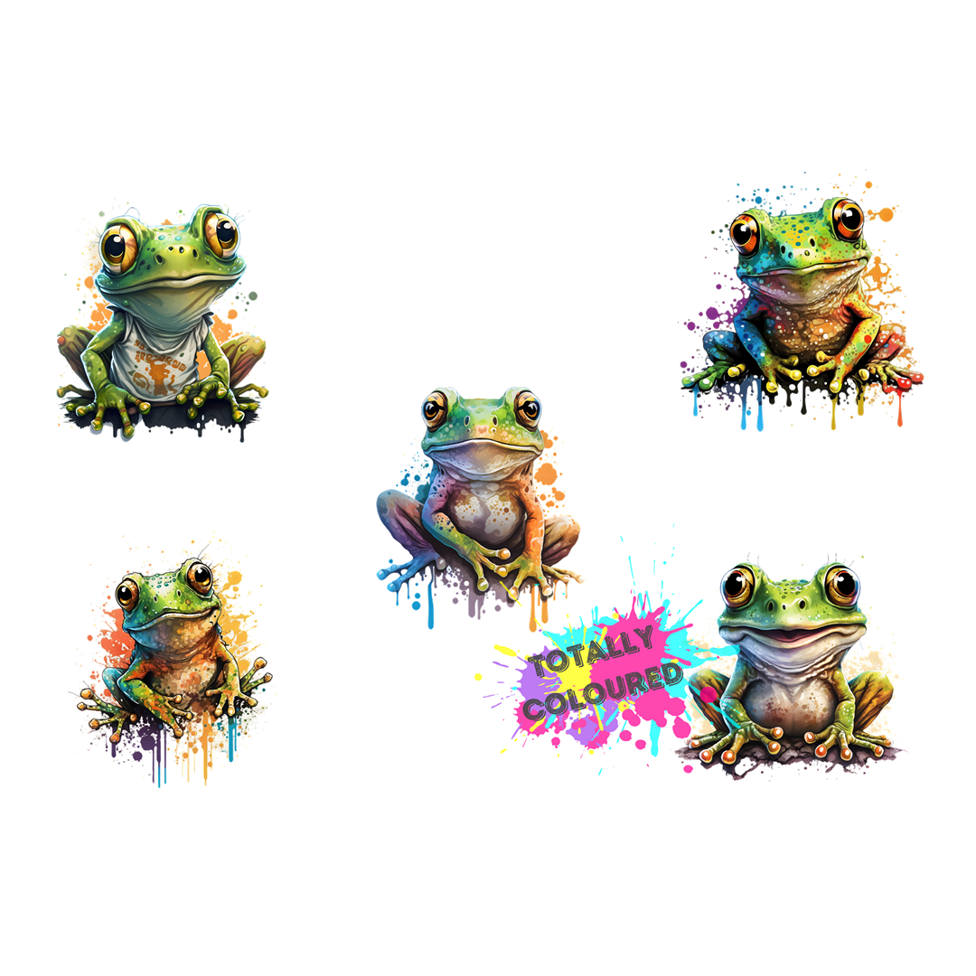 Frogs sticky sheet | Totally Coloured