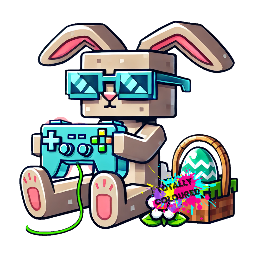 Gamer bunny 2 Easter bucket decals | Totally Coloured