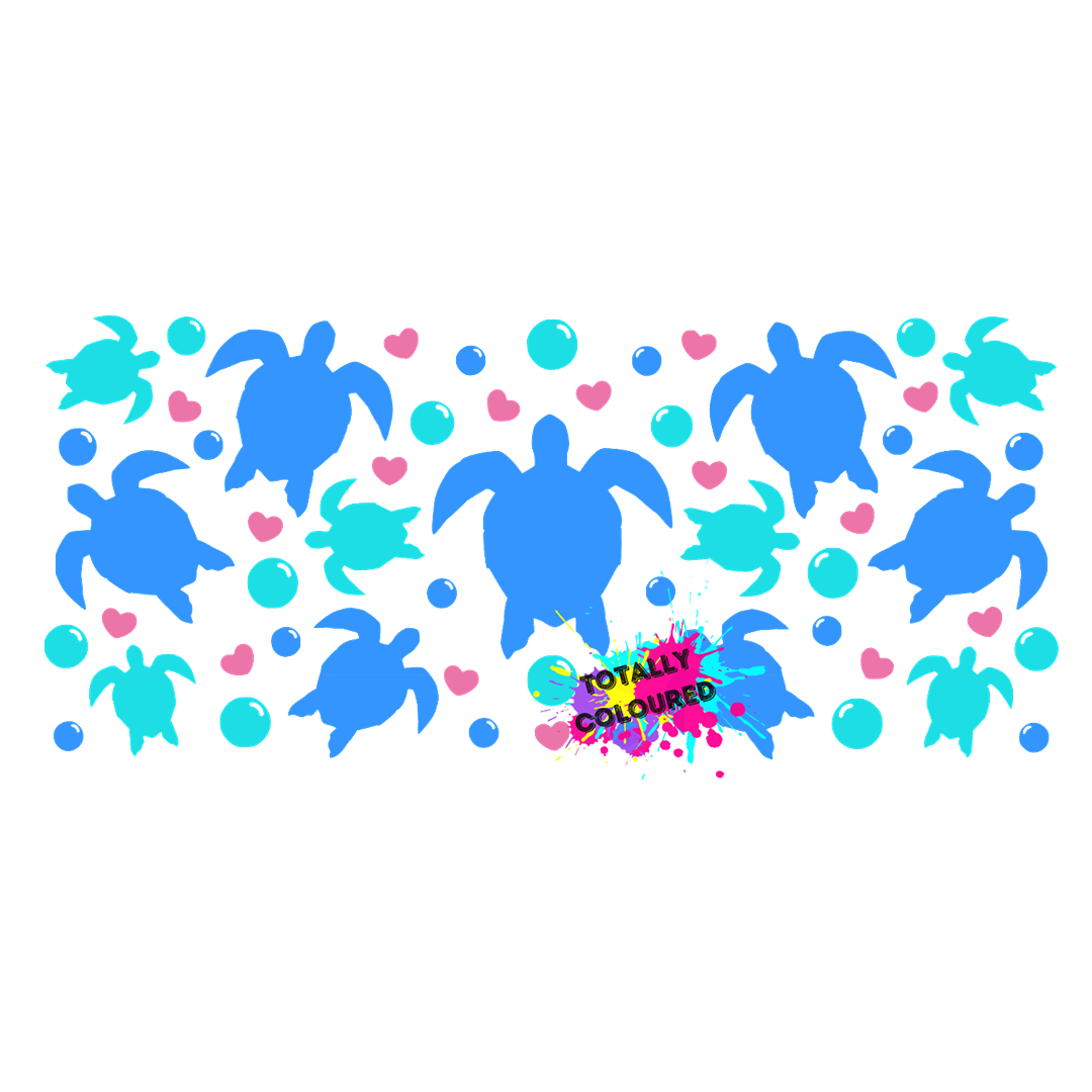 Blue Sea turtles UV DTF wrap | Totally Coloured