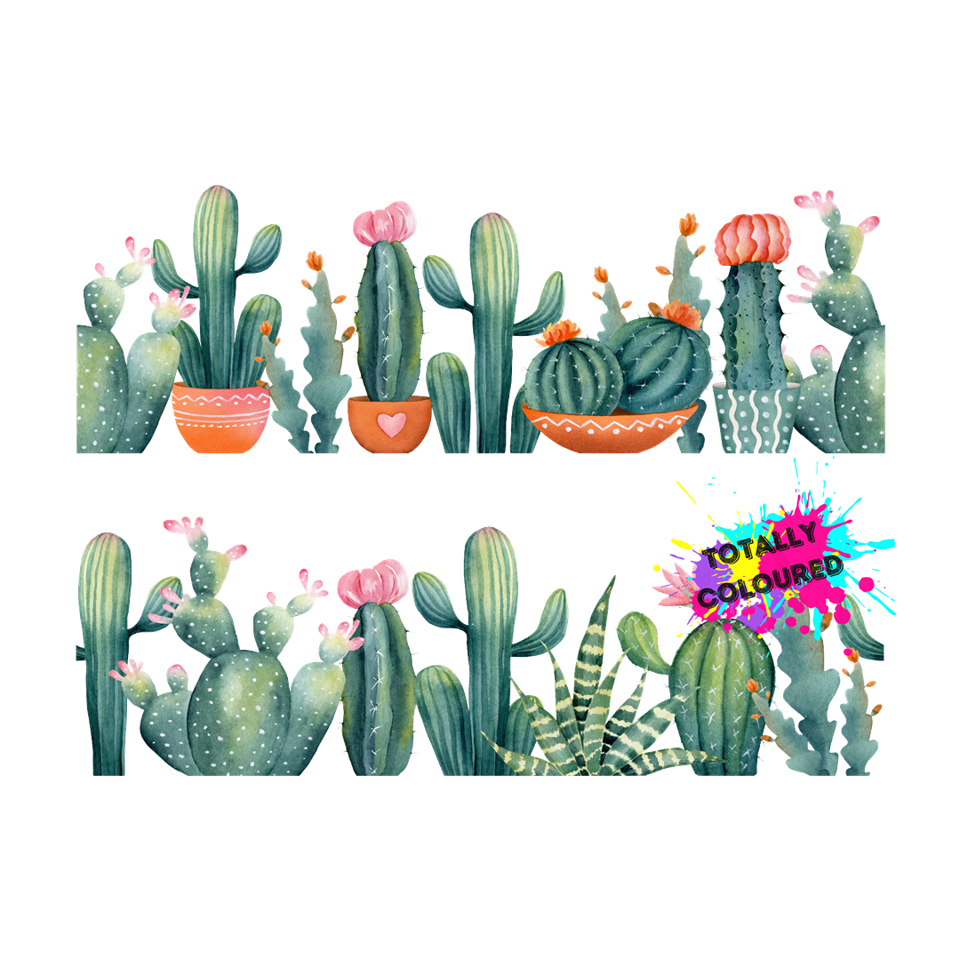 Cactus Borders Sticky sheet | Totally Coloured