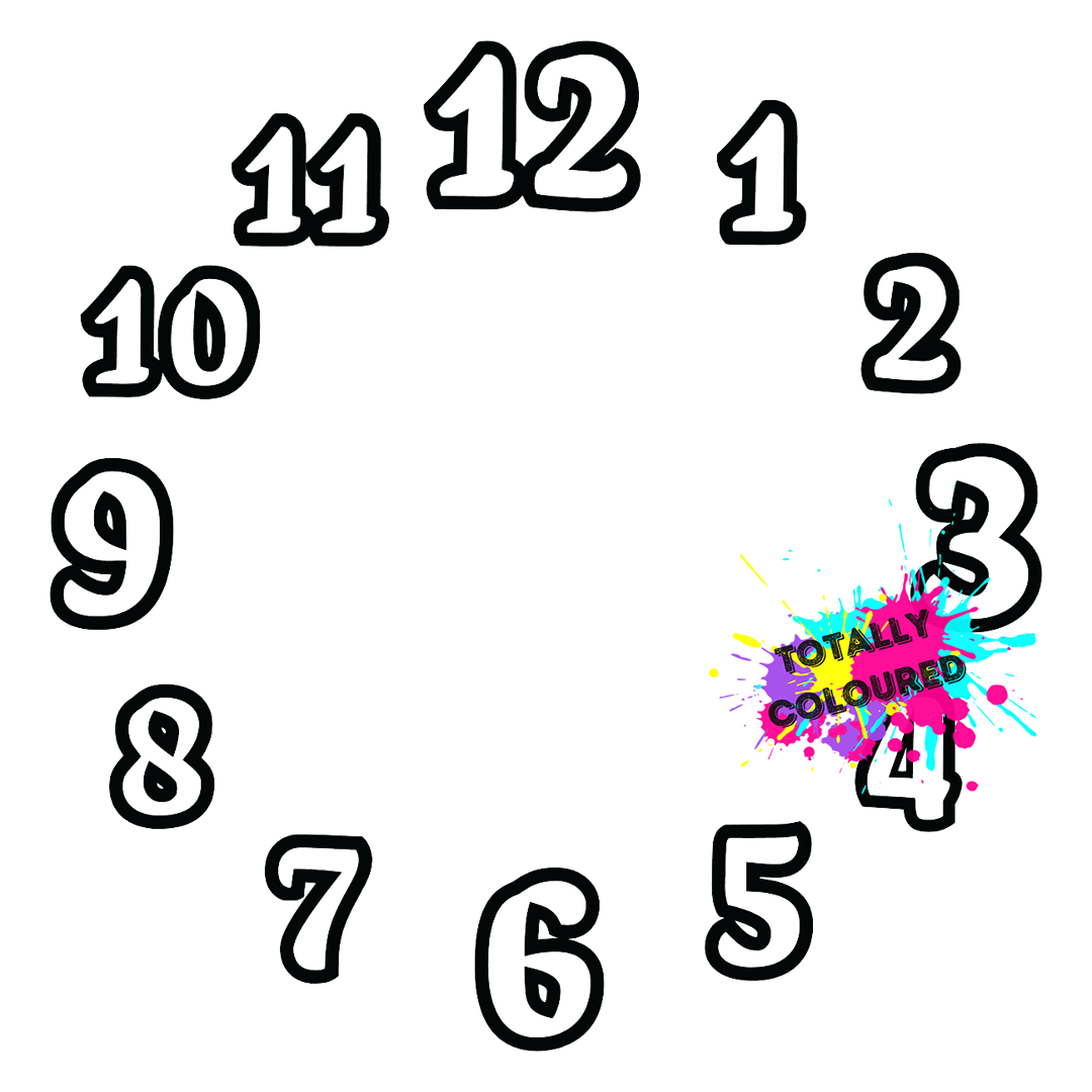 Clock face number overlay 5 | Totally Coloured