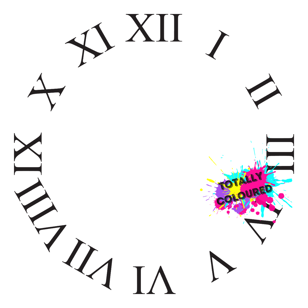 Clock face number overlay 9 | Totally Coloured