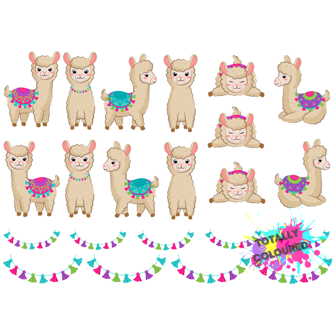 Llama Llamas sticky sheet | Totally Coloured